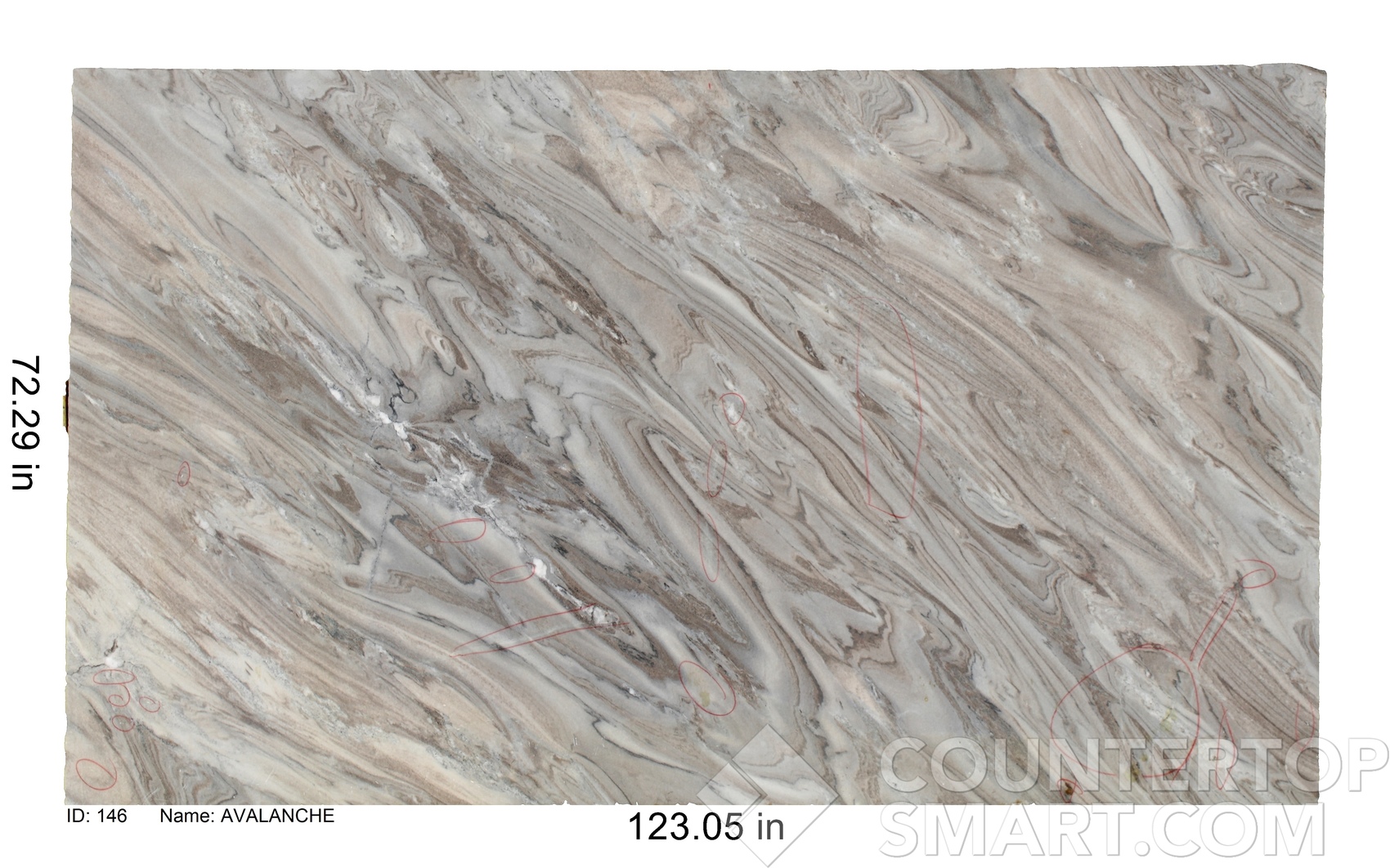 Avalanche Quartzite Countertop Remnant 120"x34" Polished 3.0cm