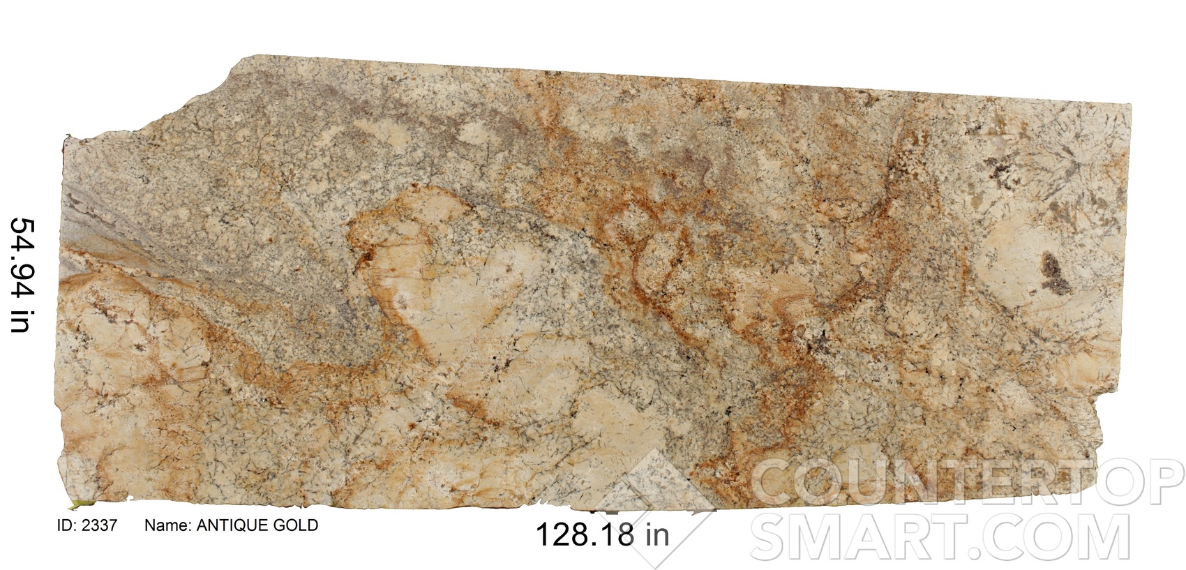 Antique Gold Granite Countertop Remnant 87"x53" Polished 3.0cm