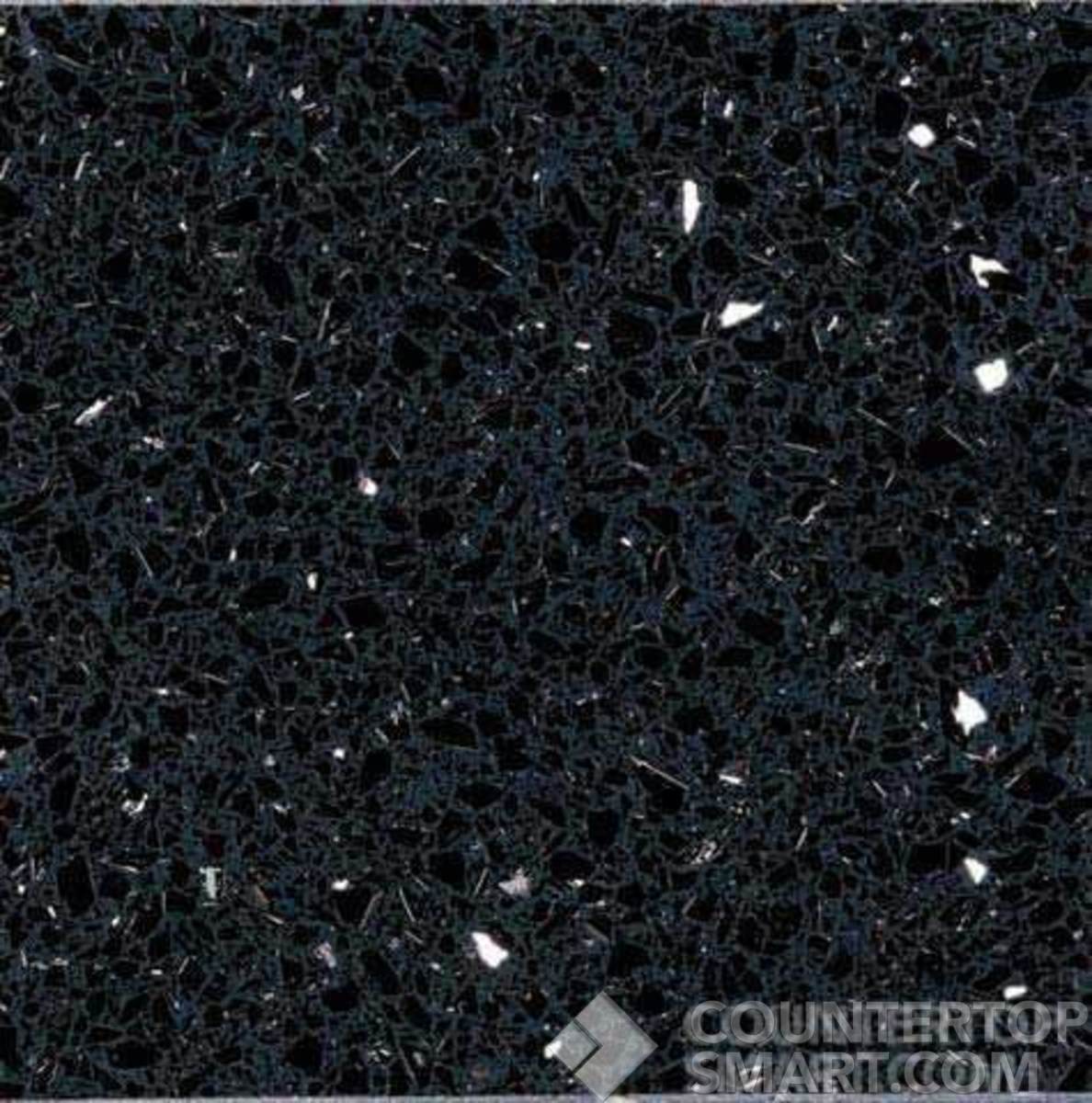 Black Starlight Quartz Countertop Remnant 126"x34" Polished 2.0cm