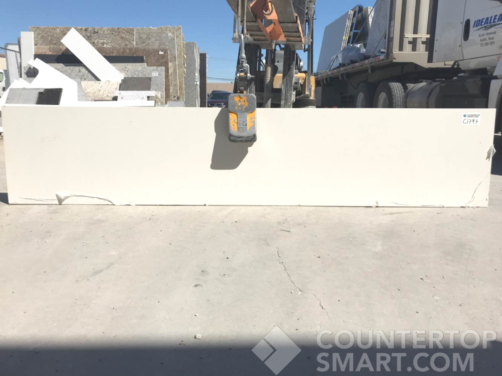 Iconic White Quartz Countertop Remnant 126"x24" Polished 3.0cm