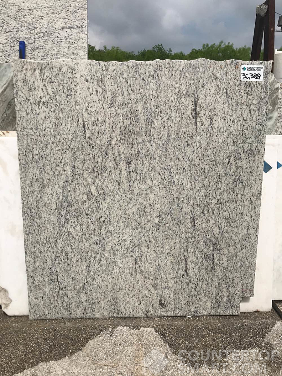 Ornamental White Granite Countertop Remnant 49"x49" Polished 3.0cm